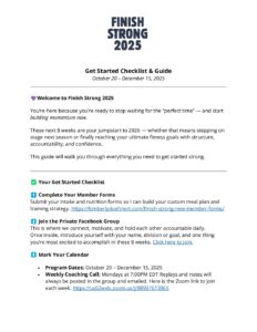 Finish Strong Get Started Checklist 2 | Kimberly Doehnert